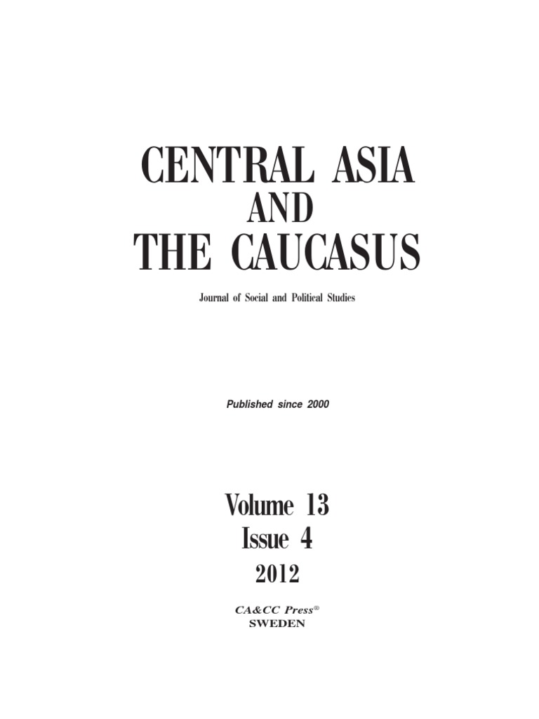 Central Asia and the Caucasus magazine - édition russe